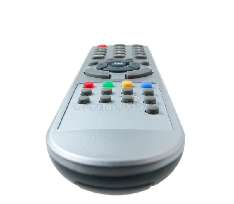TV Remote Isolated on White Stock Photo - Image of button, navigate ...