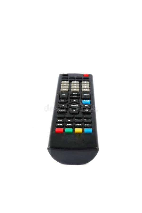 Black Tv Remote Control Front View Isolated White Stock Photos - Free ...