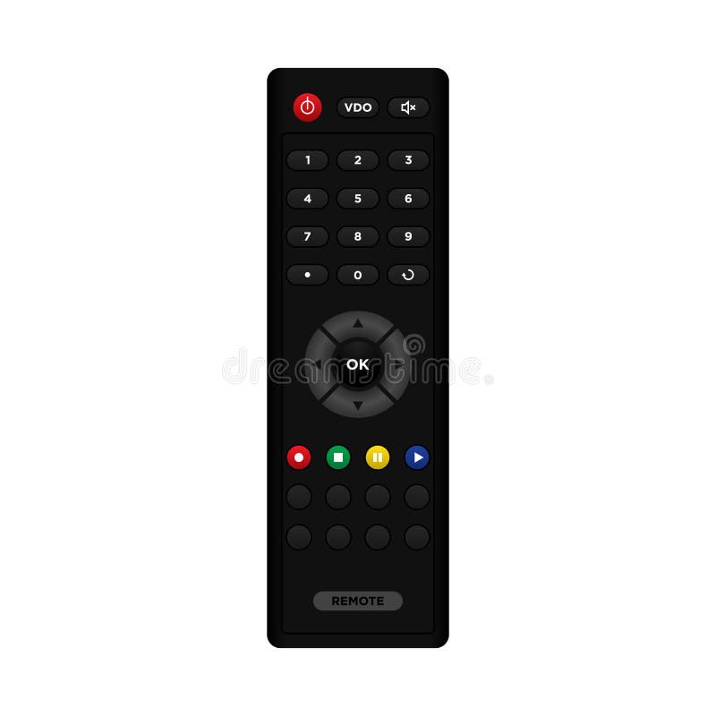 TV Remote Isolated on White Background Stock Illustration ...