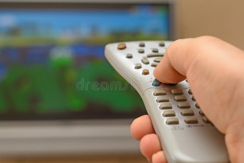 TV remote stock image. Image of horizontal, aiming, hand - 52370145
