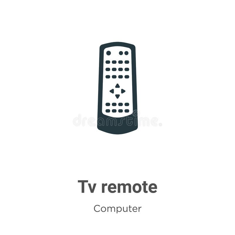 Tv Remote Vector Icon on White Background. Flat Vector Tv Remote Icon ...
