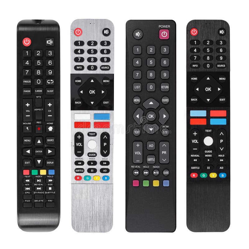 TV Remotes on White Background Stock Photo - Image of digital ...