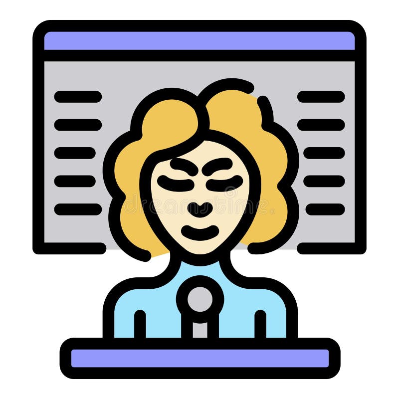 Tv Reporter Icon Color Outline Vector Stock Vector - Illustration of ...