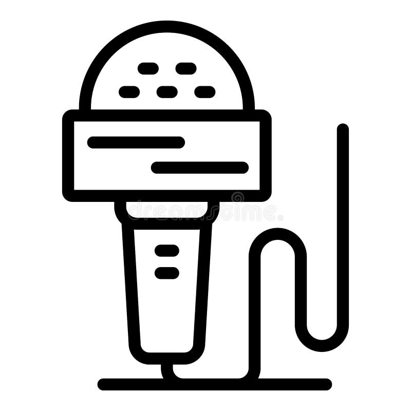 Reporter Microphone Stream Icon Color Outline Vector Stock Vector ...