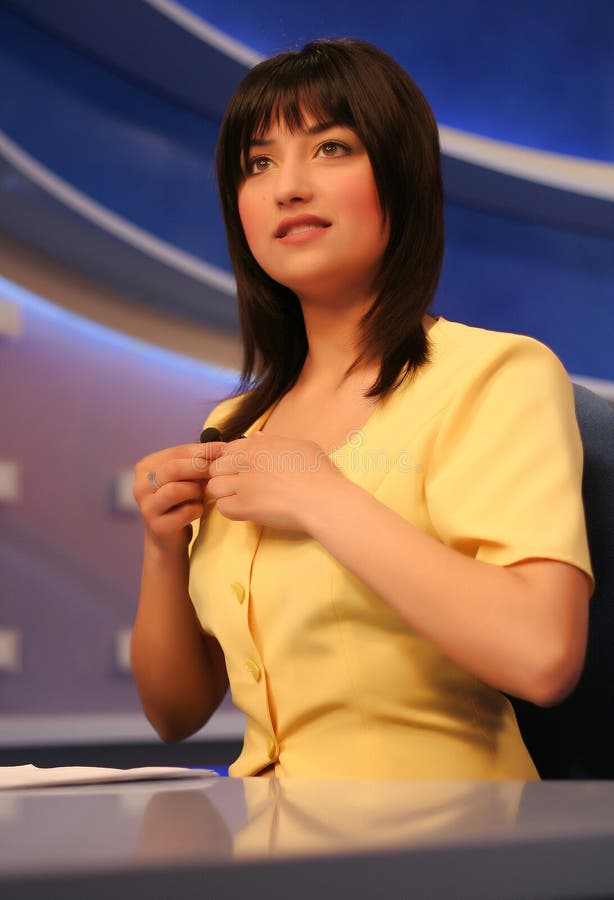 TV Television Reporter in Studio Editorial Photography - Image of ...