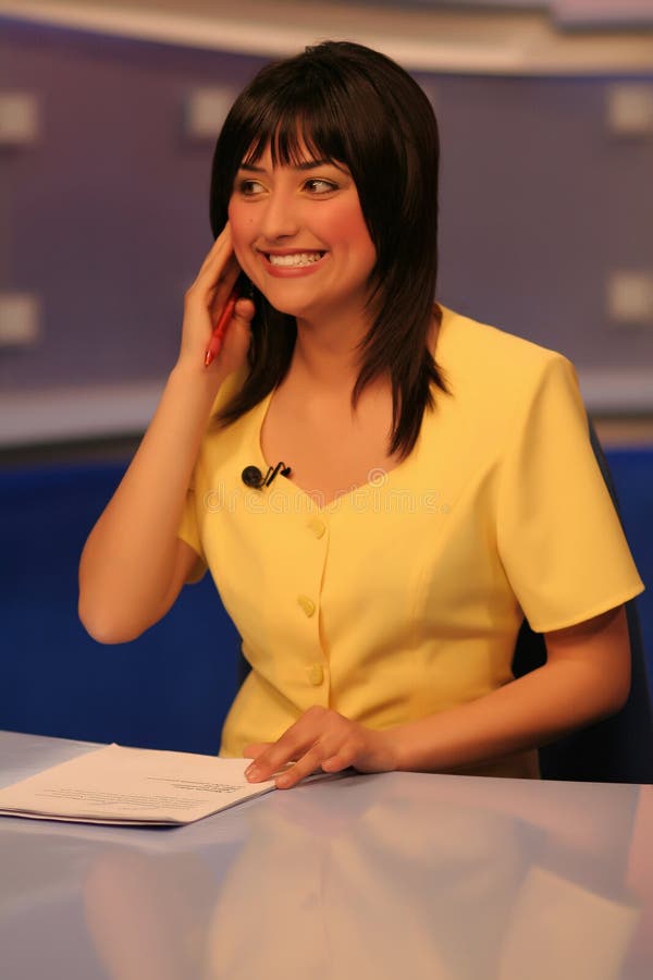 TV reporter in studio stock photo. Image of camera, expressive - 2368146