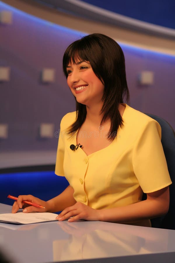 TV reporter in studio stock photo. Image of live, screen - 2368176