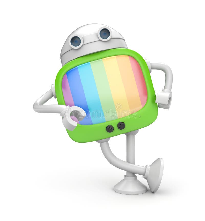 Tv robot stock illustration. Illustration of character - 47631327