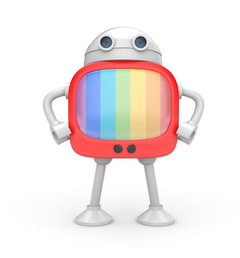 Tv robot stock illustration. Illustration of employee - 48137606