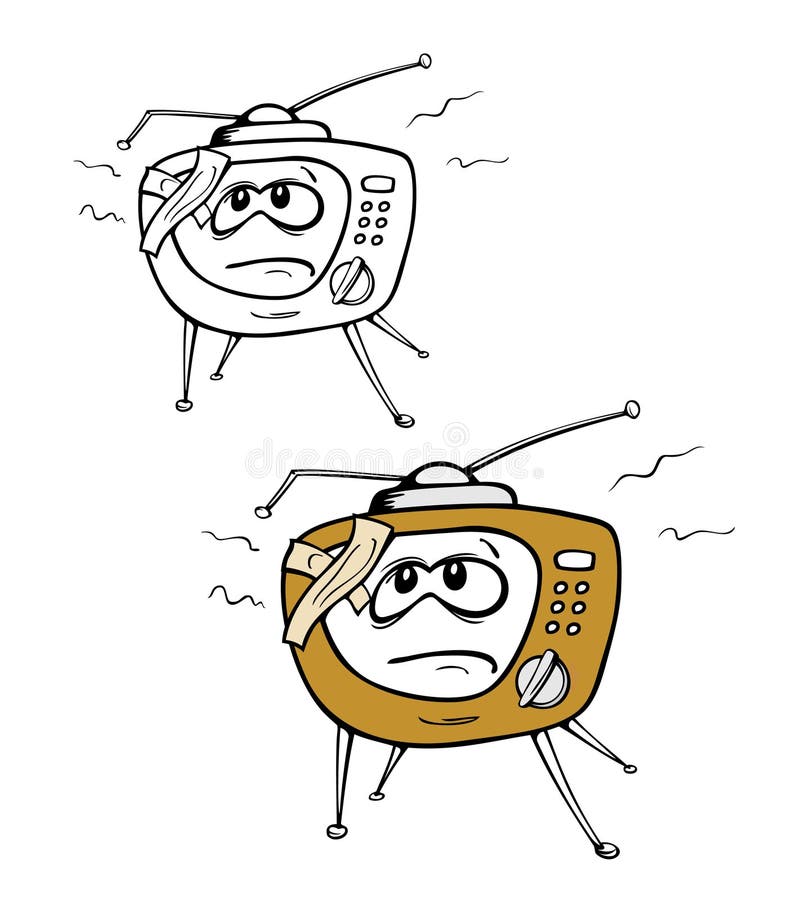 TV rota historieta ilustración del vector. Ilustración de medio - 13077044