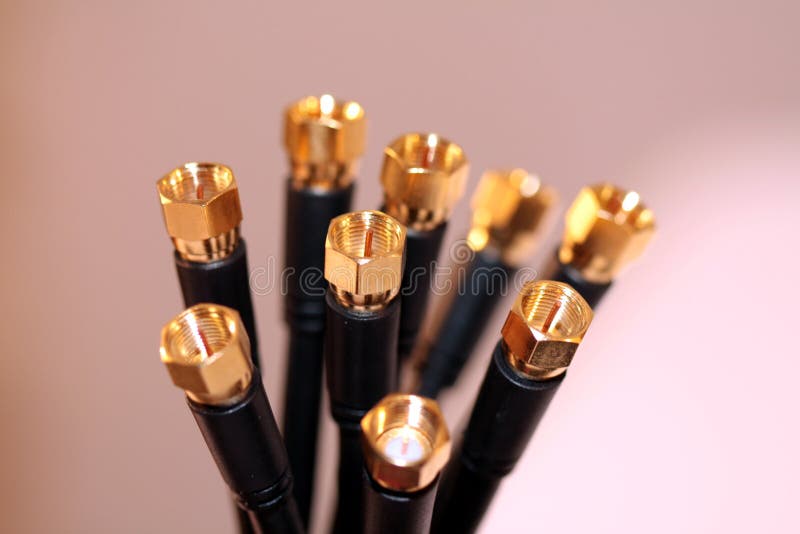 TV/SAT connection cables stock photo. Image of high, compression - 12015768
