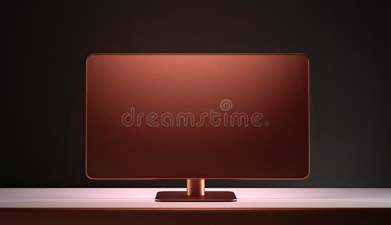 Tv Screen on Desk with White Screen Stock Illustration - Illustration ...