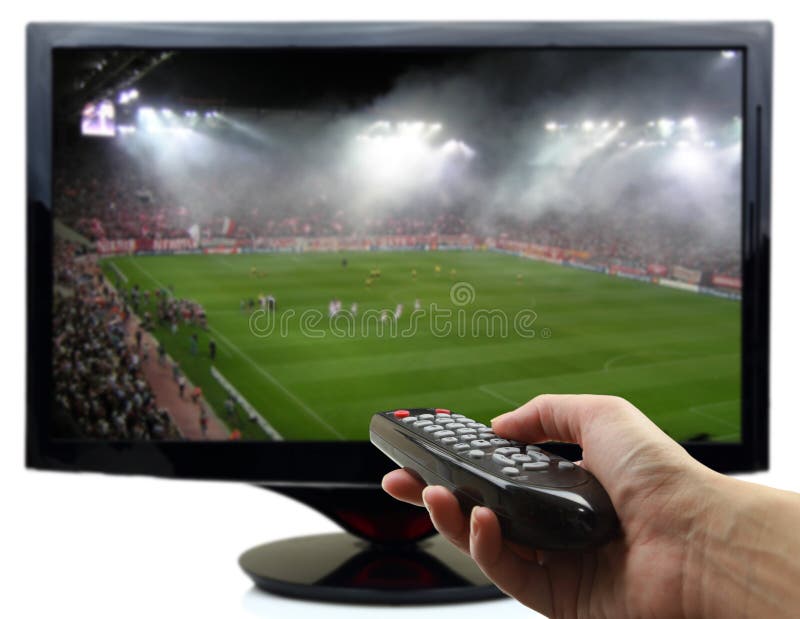 Tv Screen with Football Match Stock Photo - Image of sport, live: 36681326