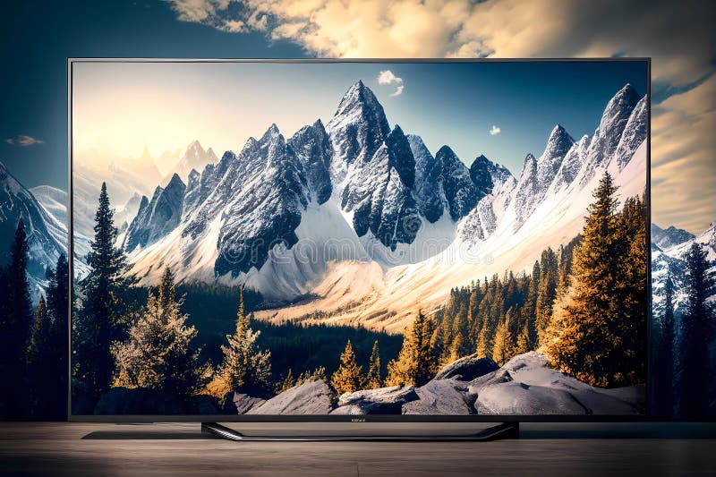 Tv Screen Front with Led Lights. Generative Ai Stock Illustration ...