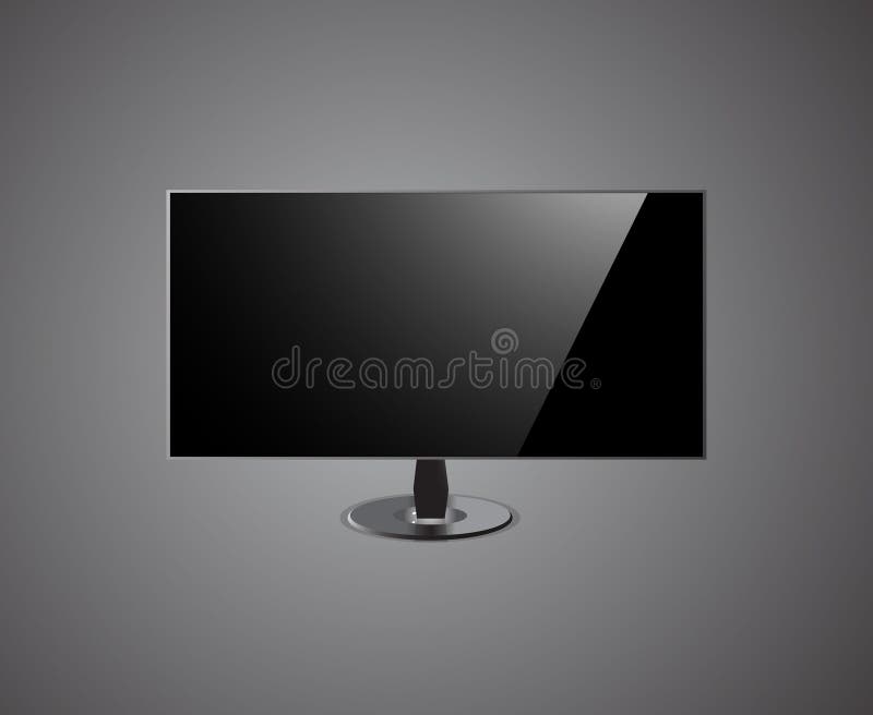 TV Screen Hd- on Grey Background Stock Vector - Illustration of ...