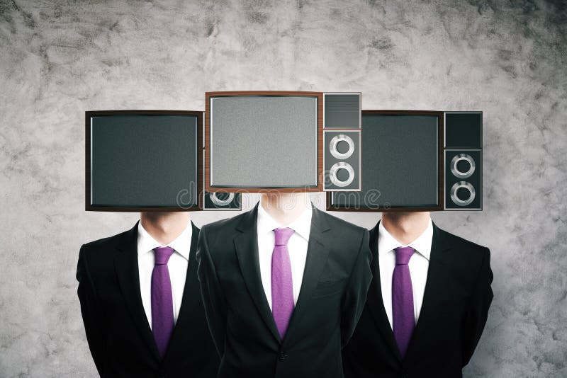 TV screen headed men stock illustration. Illustration of market - 91878998