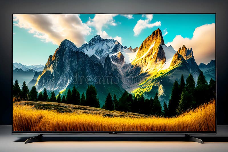 Tv Screen with Led Back Light. Generative Ai Stock Illustration ...