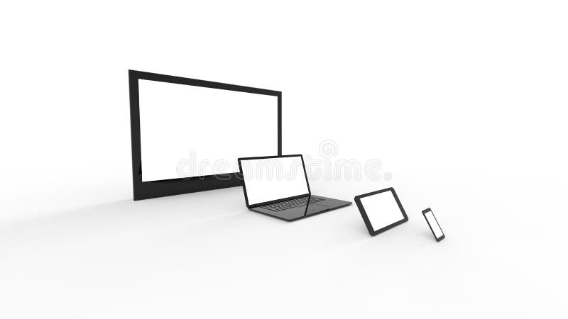 TV Screen, Notebook, Tablet, Smartphone Stock Illustration ...