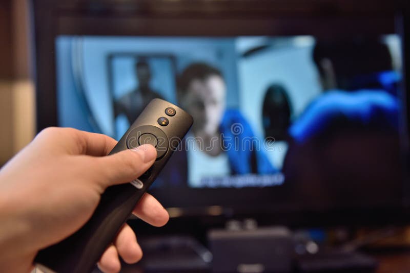 TV Screen and Remote Controller Editorial Stock Image - Image of online ...