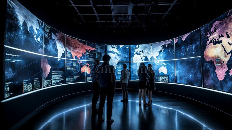 TV Screen Wall Illustration with Audience Digital Art Gallery. AI ...