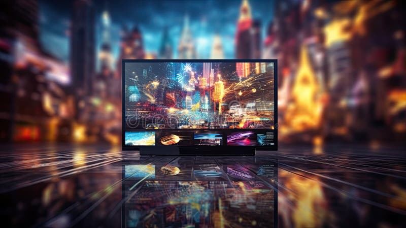 TV Screens and Selection of TV Channels. Stock Illustration ...