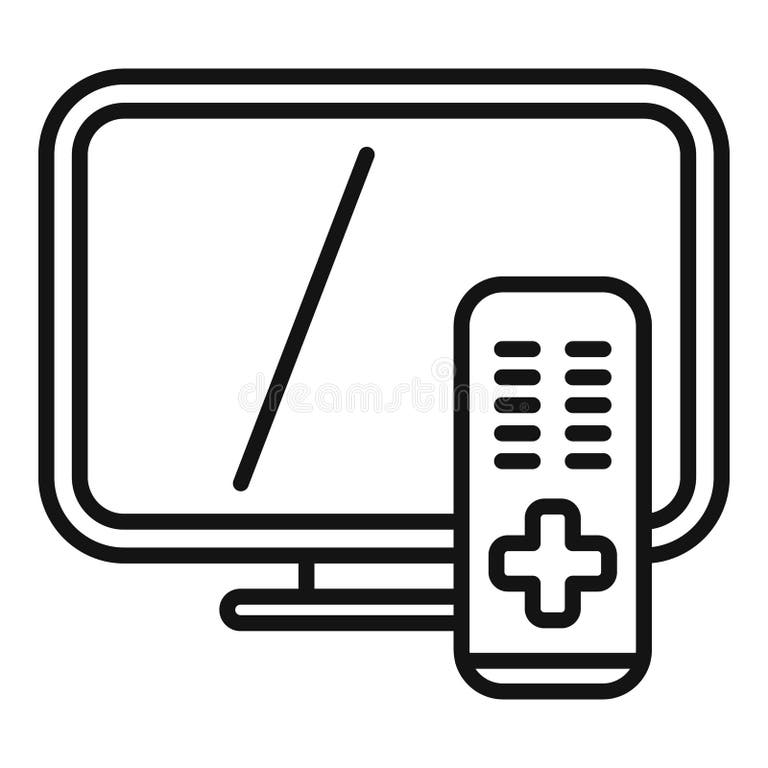 Tv Set Top Box Receiver with Remote Control for Watching Tv Outline ...