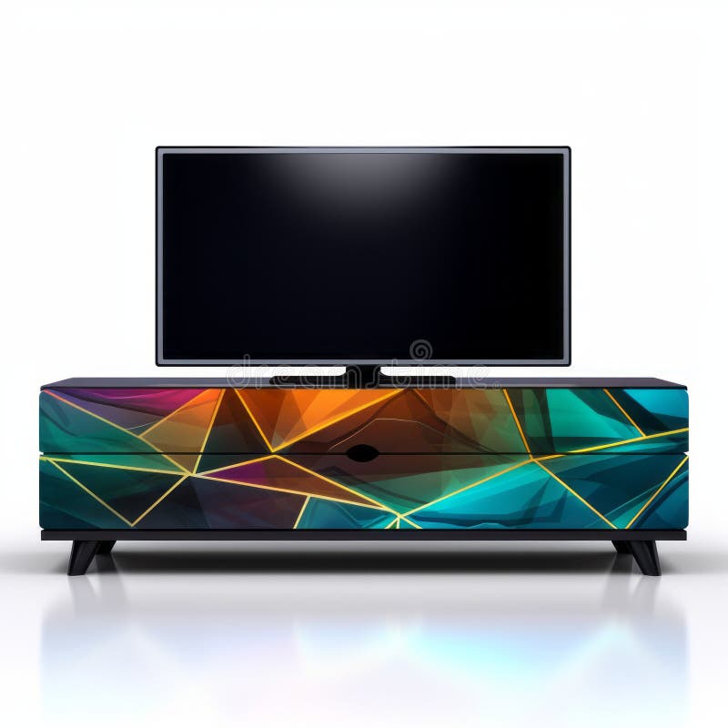 Tv Stand: Algorithmic Art on White Background Stock Illustration ...