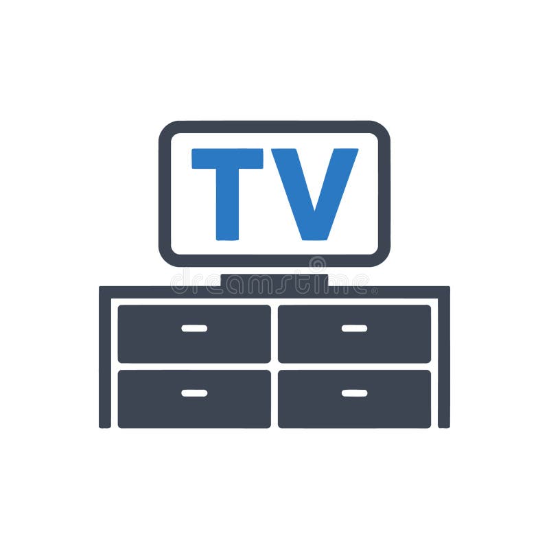 TV Stand Icon stock vector. Illustration of stand, entertainment ...