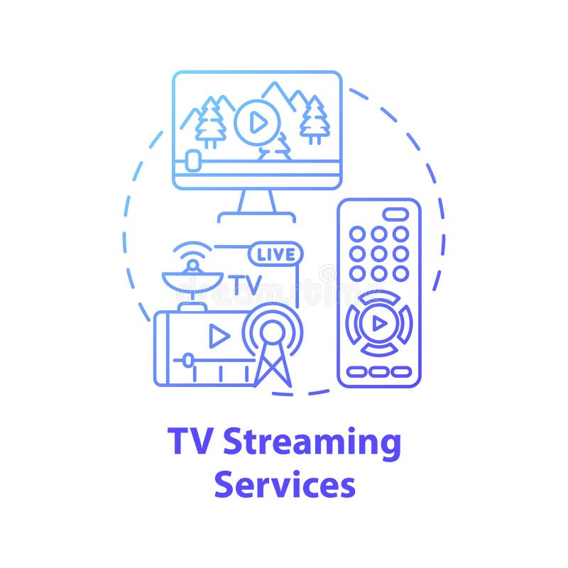 Streaming Services Light Blue Concept Icon Stock Vector - Illustration ...