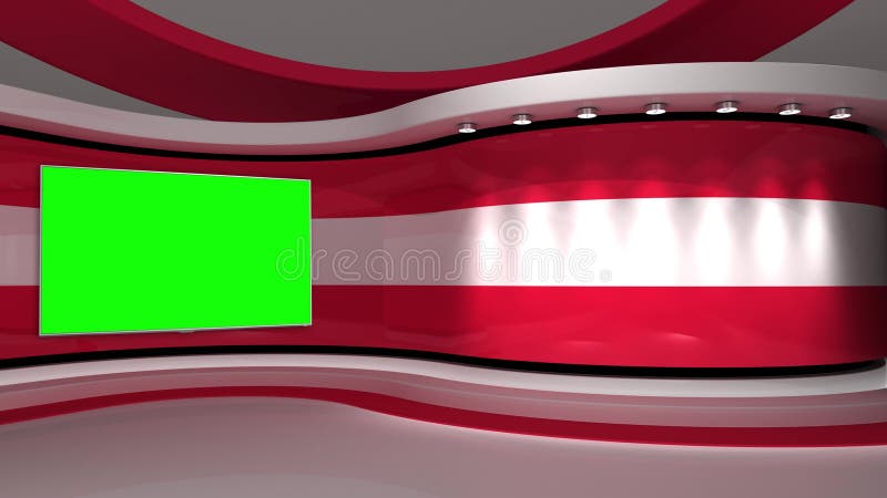 TV Studio. Austria. Austrian Flag. News Studio. Loop Animation. 3d ...