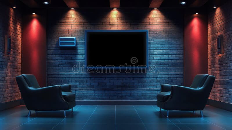 TV Studio Backdrop for Tv Shows Tv on Wall.Generative AI Illustration ...