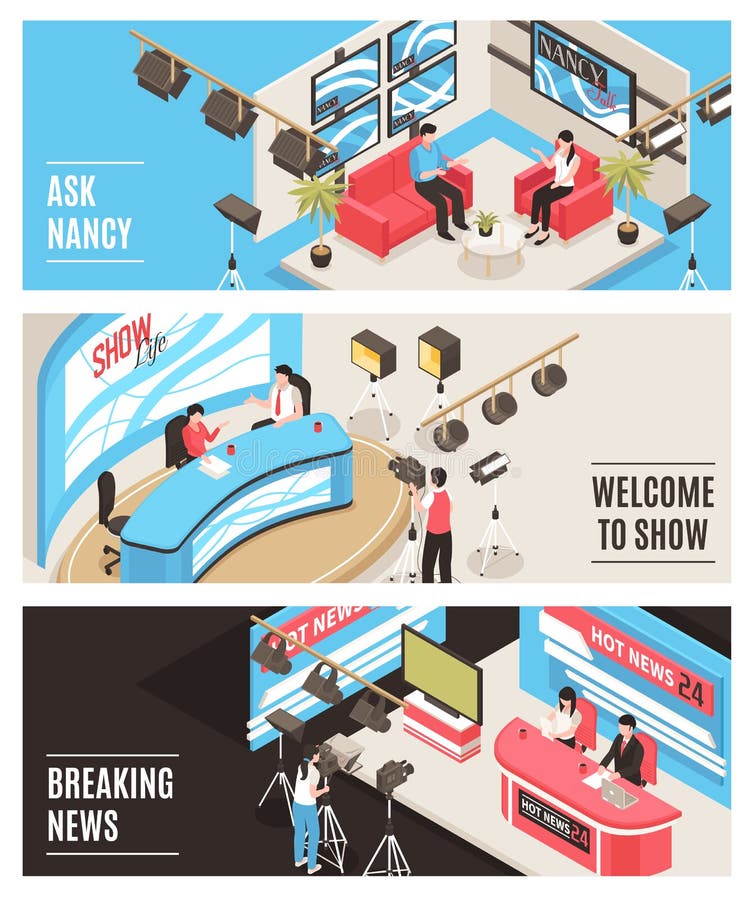Tv Studio Banners stock vector. Illustration of background - 117319749