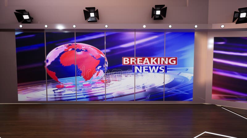 TV studio 3d rendering stock illustration. Illustration of scene ...