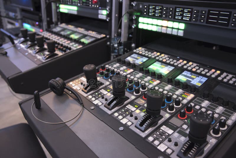 Mobile TV Studio with Monitors for Filming Shows Stock Image - Image of ...
