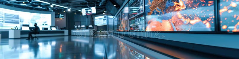 TV Studio with Large Monitors, Backdrops and Interior from a TV Studio ...