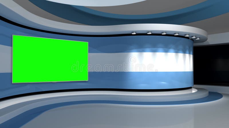 TV Studio. Light Blue Background. Loop Animation. 3D Stock Video ...