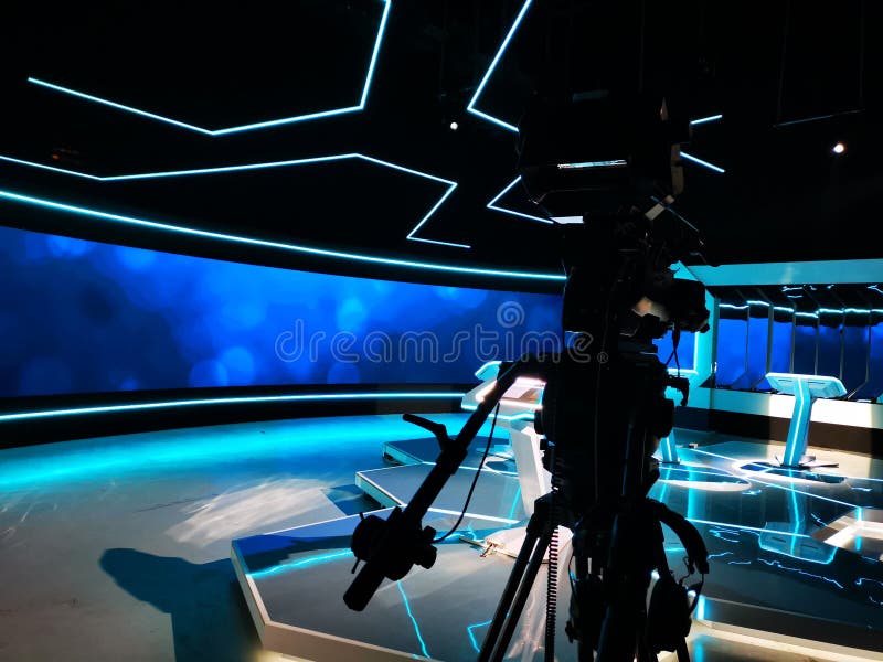 TV Studio Video Camera Recording Stock Photo - Image of communication ...