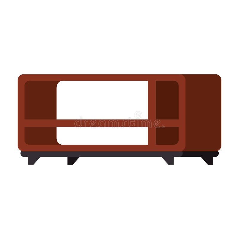 Tv table wooden icon stock vector. Illustration of tvset - 145186691