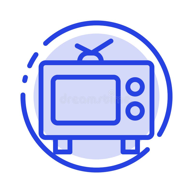 TV, Television, Media Blue Dotted Line Line Icon Stock Vector ...