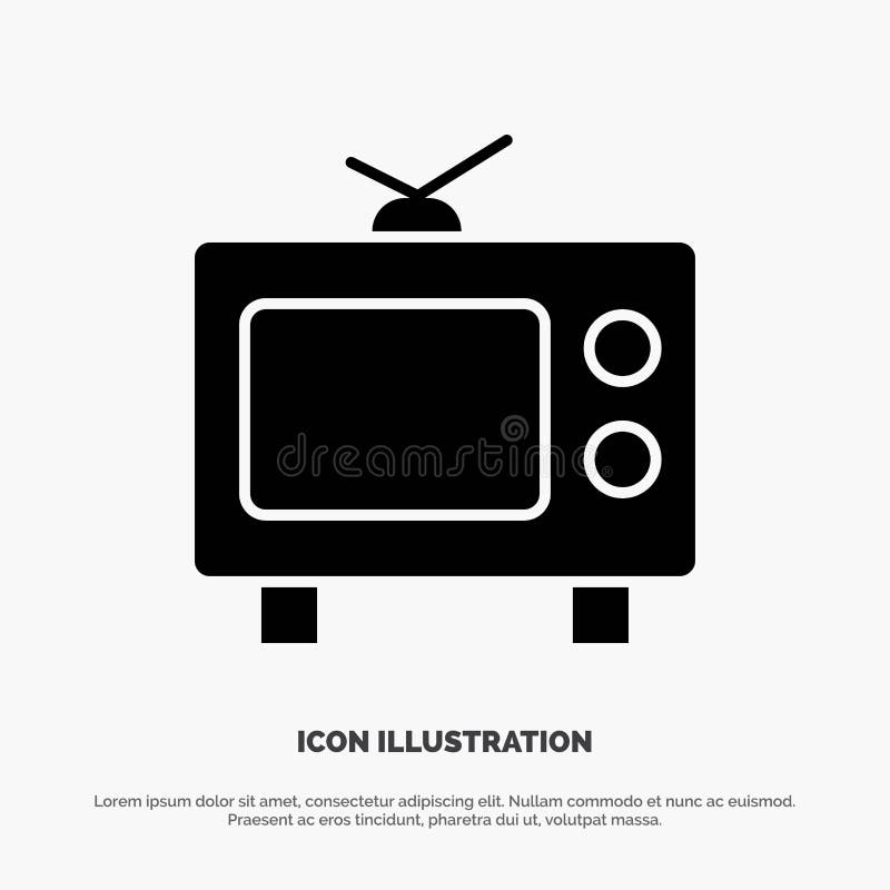 TV, Television, Media Solid Glyph Icon Vector Stock Vector ...