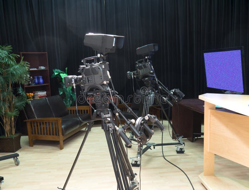 Television Studio Set and Camera Stock Photo - Image of studio, making ...