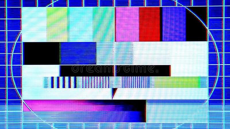 TV Test Pattern Generated by a Monoscope with Noise Glitch Effect â ...