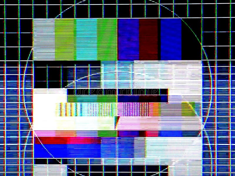 TV Test Pattern Generated by a Monoscope TV Static Noise Glitch Effect ...