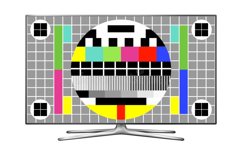TV with Test Pattern Screen Stock Vector - Illustration of pattern ...