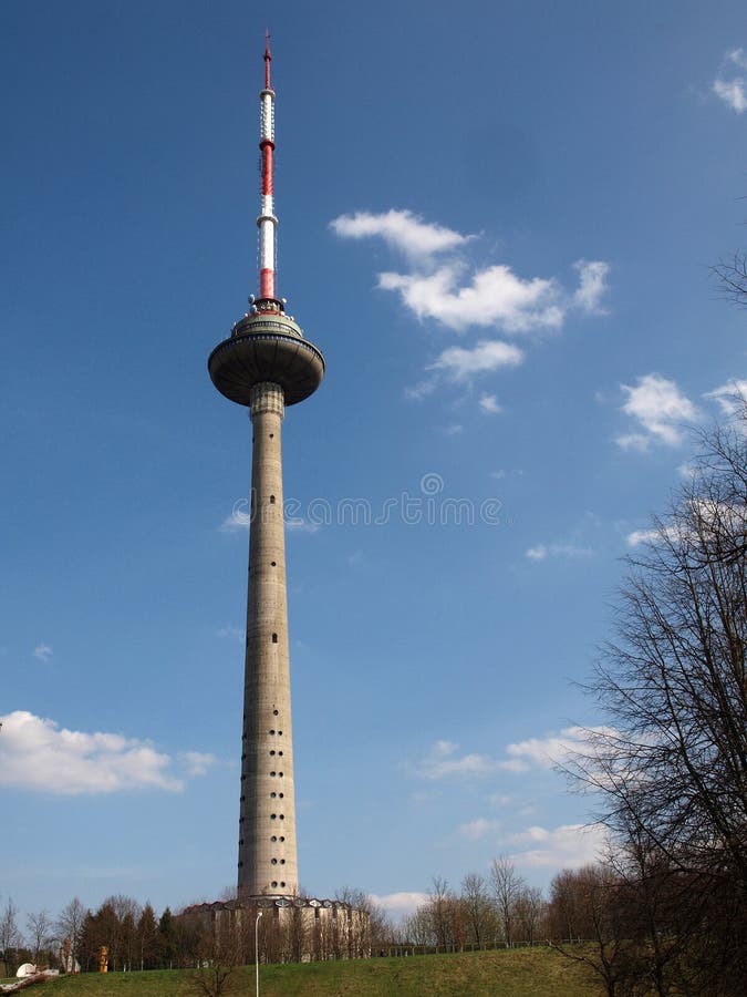 TV Tower - Center of Broadcasting Stock Image - Image of colors ...