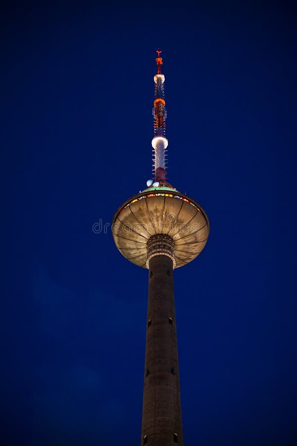 TV Tower at Night stock photo. Image of tower, illuminated - 25356298