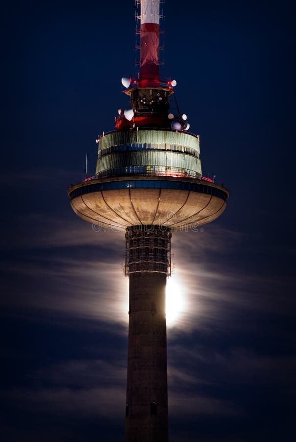 TV Tower at Night stock image. Image of full, exterior - 26640495