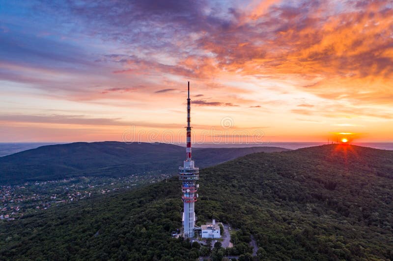 TV tower in Pecs Hungary stock photo. Image of landmark - 193308902