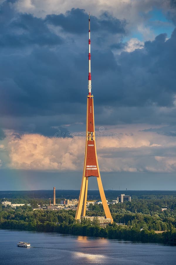 TV Tower Riga, Latvia. stock image. Image of aerial, view - 56122979