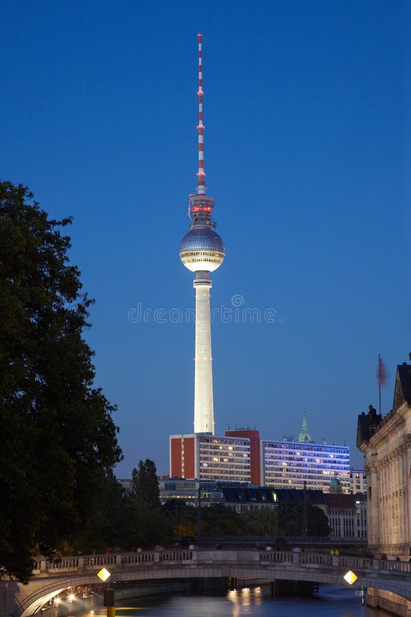 Tv Tower View, Berlin by Night Stock Image - Image of perspective ...